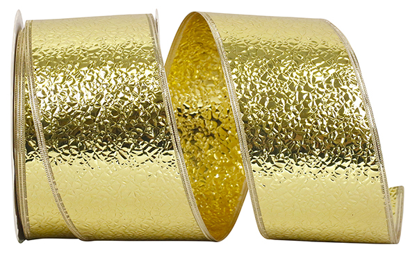 Cracked Ice Display Wired Edge Gold Ribbon For Bow Making
