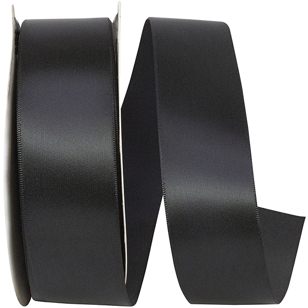 Ribbon - Double Face Satin - Dfs, Black, 1-1/2 Inch, 50 Yards