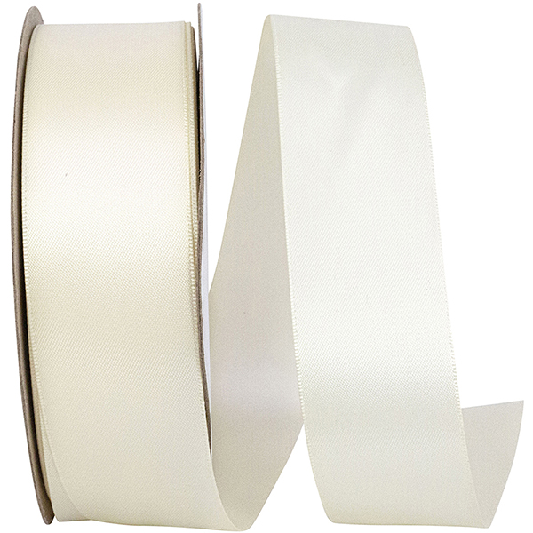 Ivory 1-1/2 Inch Double Face DFS Satin Ribbon for Packaging