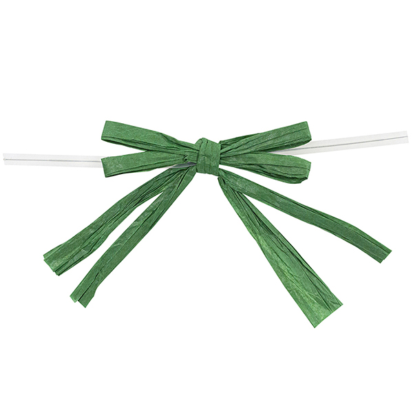 Bows - Raffia Twist Tie Bows - 2 Strand, Hunter Green, 1/4 Inch, 100 Pieces