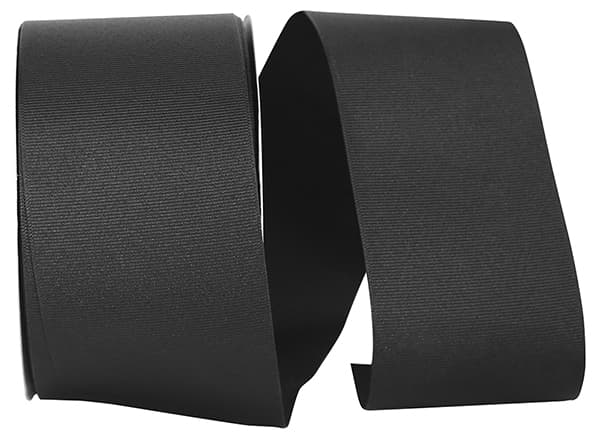 Black 3 Inch Grosgrain Texture Ribbon for Packaging and Crafts