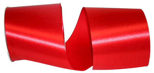 Ribbon - Satin Supreme, Red, 4 Inch, 50 Yards